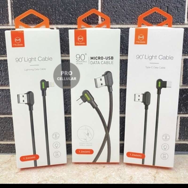 Promo mcdodo kabel gaming 90 degree lightning-Type C micro kabel data ...
