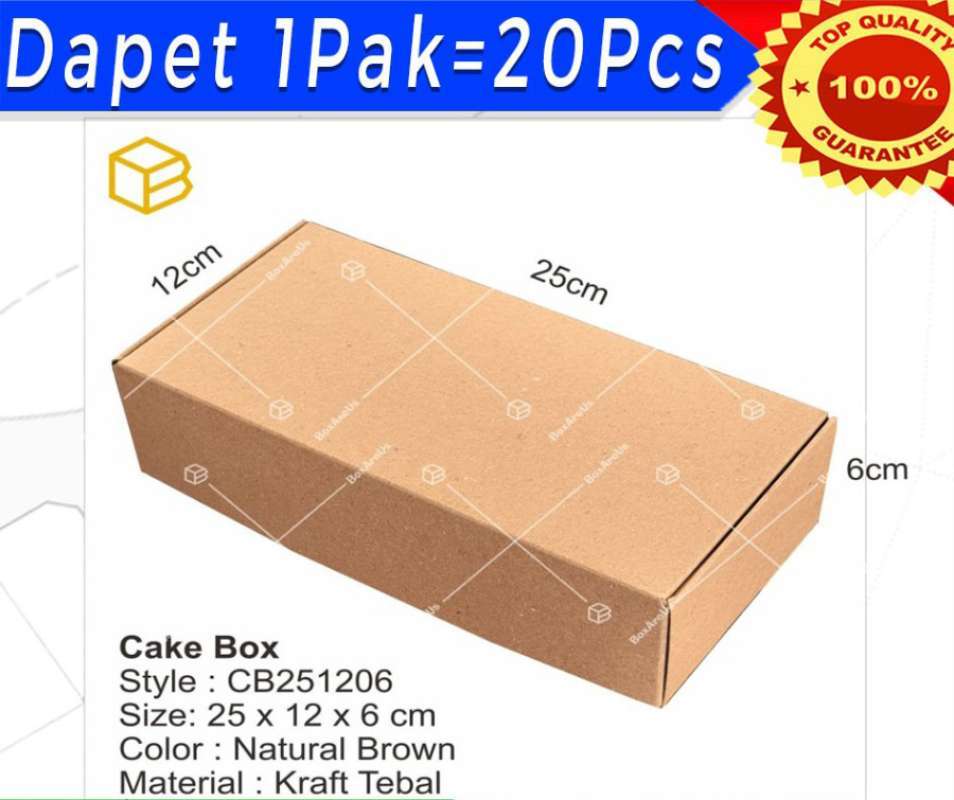 Jual Dus Kue Cake Box Kotak Packaging Kemasan Brownies - CB251206 di ...