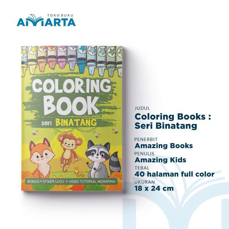 Jual Coloring Book Seri Binatang (Buku Mewarnai Anak Full Color) di ...