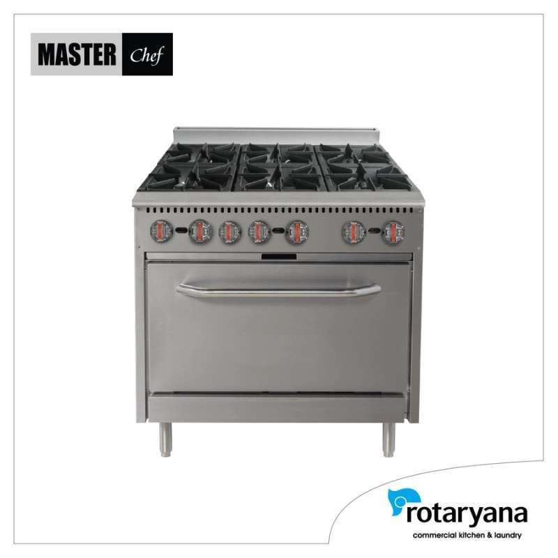 Jual Cooking Line Gas Stove 6 Burner With Oven Masterchef Ars36 Di ...