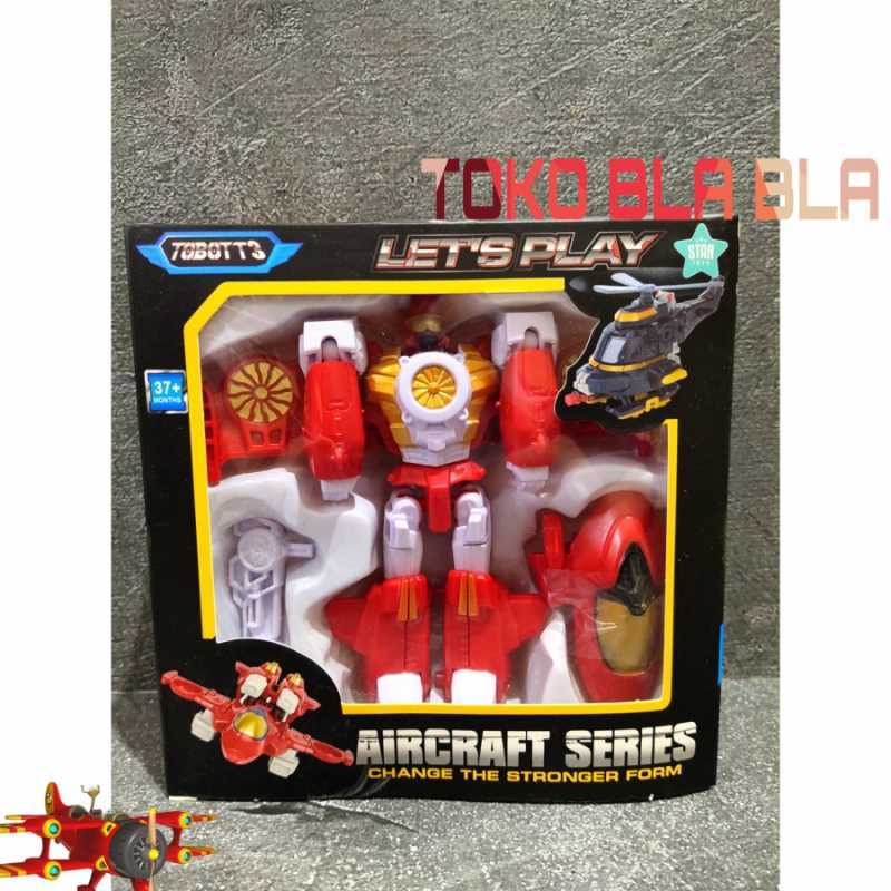 Jual Mainan Tobot Mini Deformation Air Craf Series Robot Mini - Putih ...