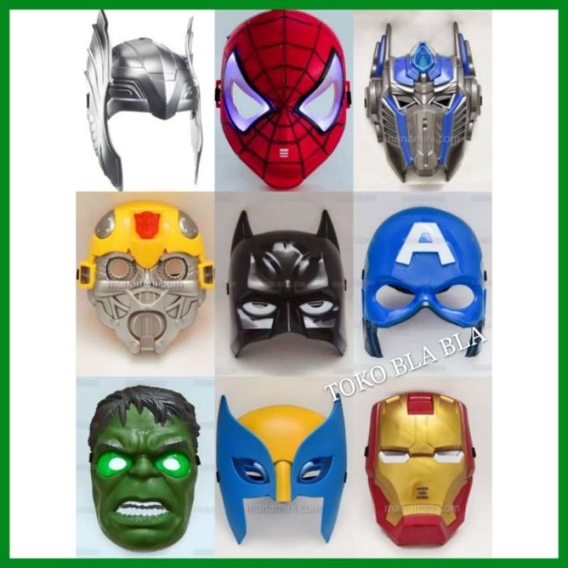 Jual Mainan Topeng Anak Super Hero Avengers Spiderman Ironman Batman ...