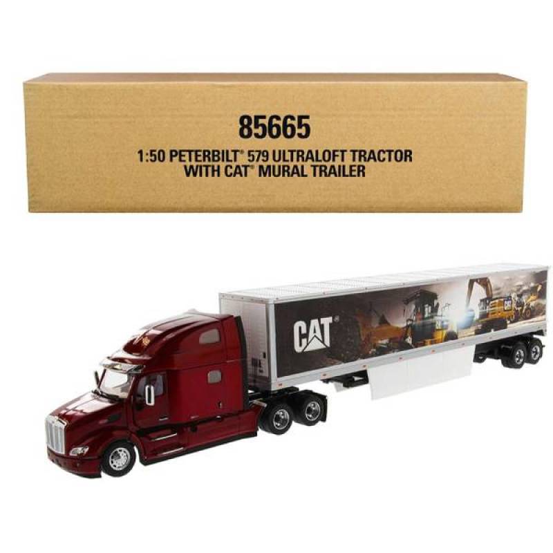 Jual Peterbilt 579 UltraLoft Truck Tractor Red with \CAT Caterpillar\ Mural Dry Van Trailer ...