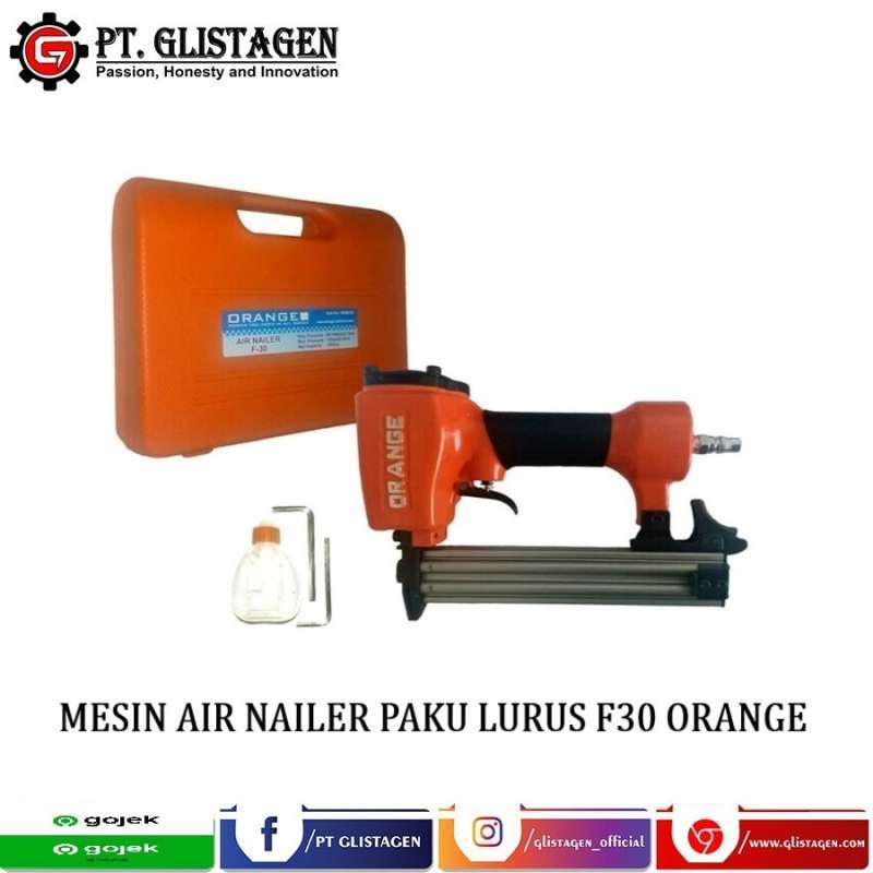 Jual Mesin Air Nailer Gun Staples Angin Paku Tembak Stapler F30 Orange ...