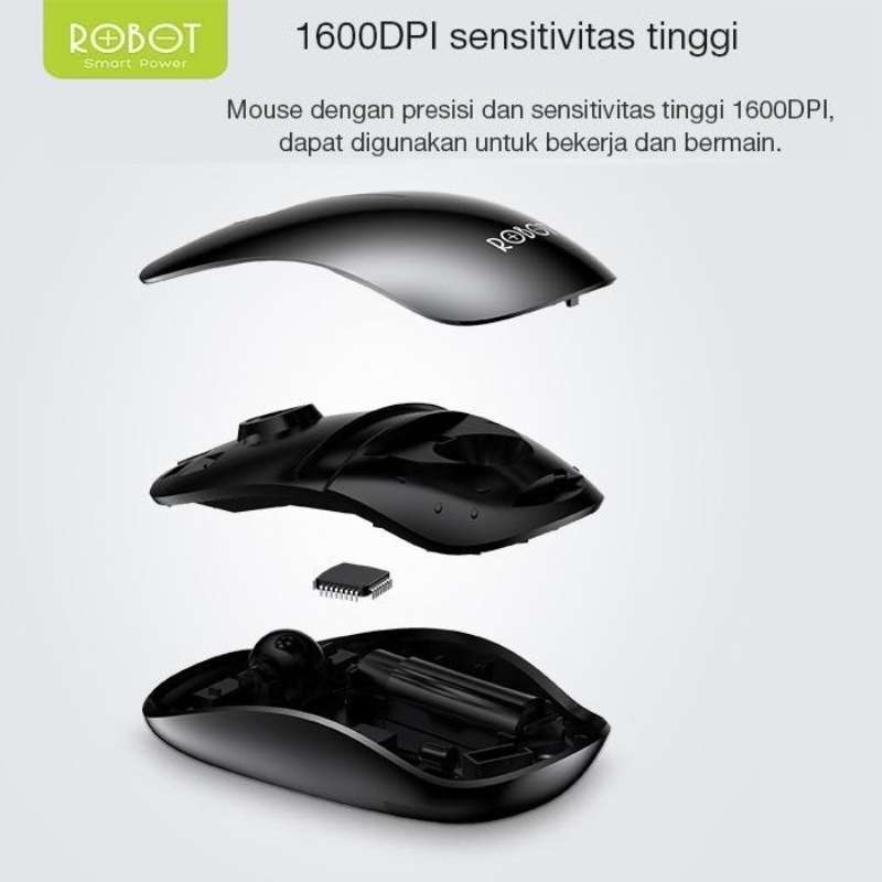 Promo Robot Km3000 Portable Mini Wireless Keyboard & Mouse Combo Black ...