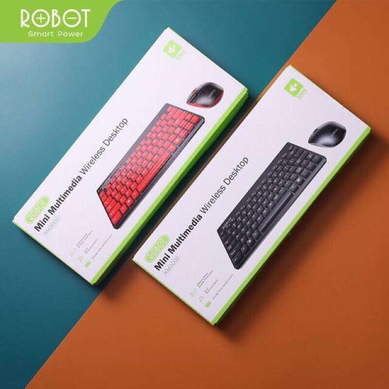 Promo Robot Km3000 Portable Mini Wireless Keyboard & Mouse Combo Black ...