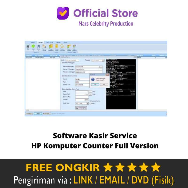 Jual Software Kasir Service HP Komputer Konter Counter Full Version ...