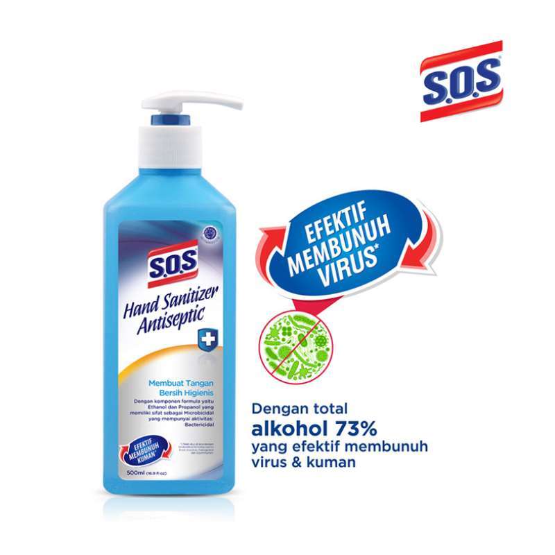 Jual SOS Hand Sanitizer Antiseptic Liquid 500 ml di Seller BHINNEKA ...