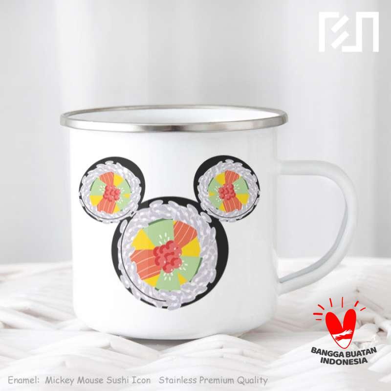 Promo Gelas Enamel Desain Mickey Mouse Sushi Icon Diskon 8% di Seller ...