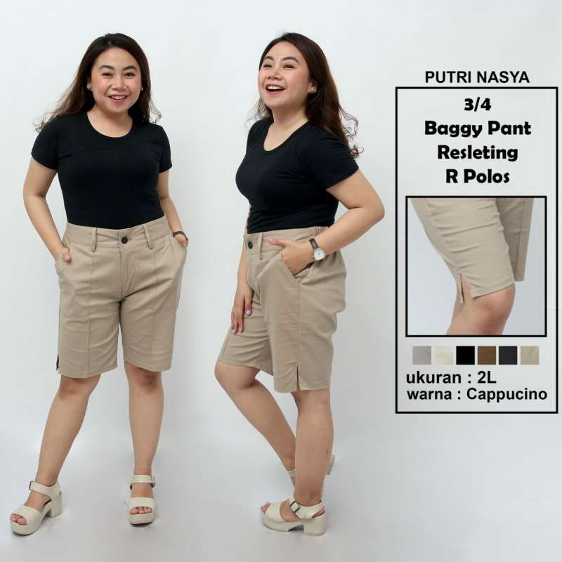Promo Celana 3/4 Jumbo R Polos / Baggy Pant Jumbo / Celana Pendek Big Size Kasual 8l-6l-5l-4l-2l ...