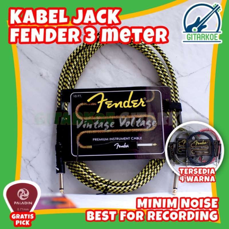 Jual Kabel Jack Gitar Bass Keybord 3 meter Premium Fender Vintage ...