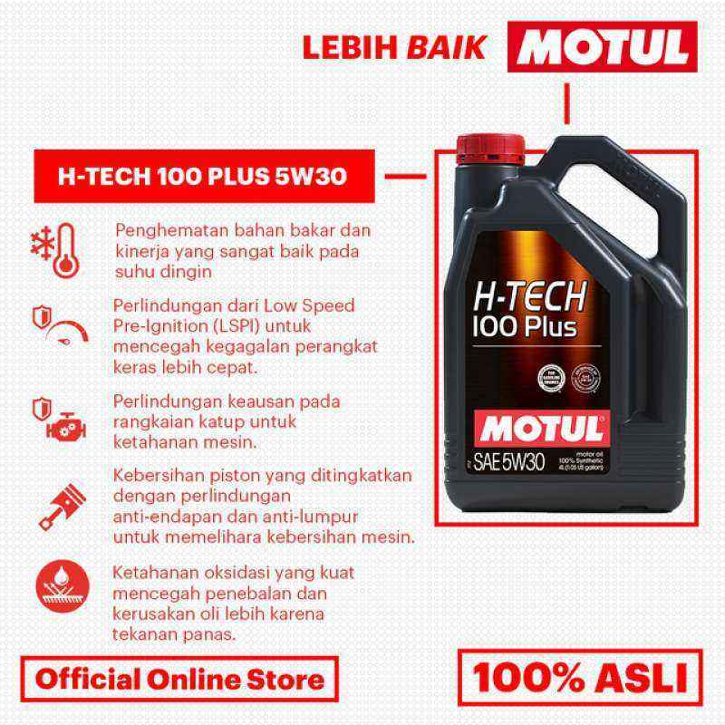 Promo Motul Oli Mobil H-tech 100 Plus 5w30 4l Diskon 8% Di Seller Motul ...