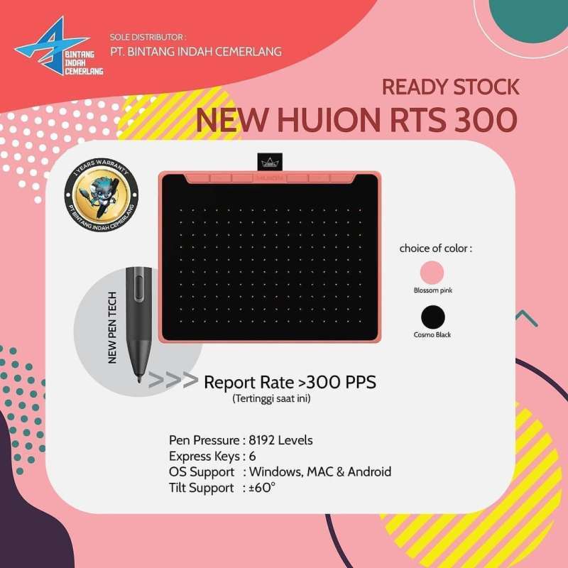 Promo Huion RTS 300 Drawing Pen Tablet Diskon 18% di Seller Toko Baru ...