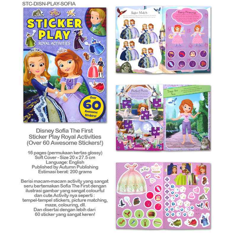 Jual Disney Sofia The First Sticker Play Royal Activities (over 60 ...