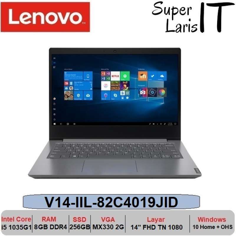 Jual Lenovo V14 IIL 9JID Intel i5 1035G1 8GB 256GB MX330 14 FHD W10 OHS di Seller Super Laris IT ...