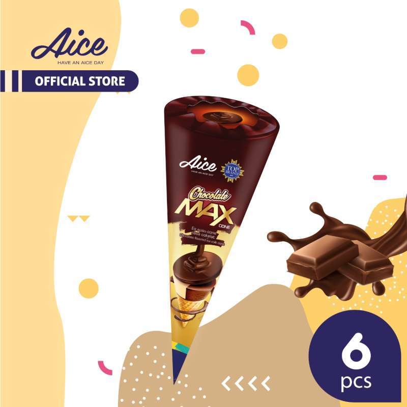Promo Aice Ice Cream Chocolate Max Cone Isi 6 Pcs Eskrim Diskon 41% Di ...