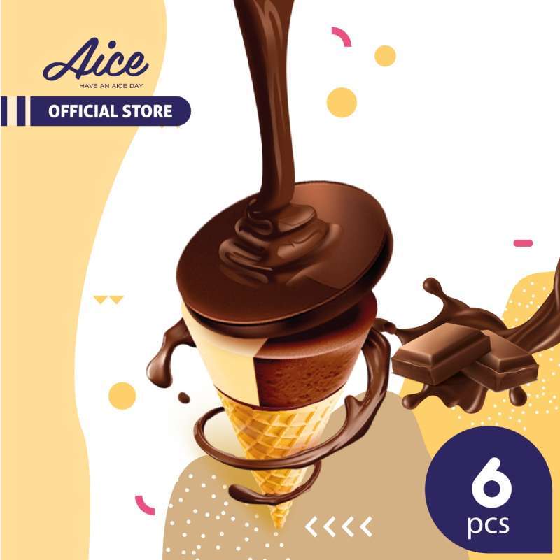 Promo Aice Ice Cream Chocolate Max Cone isi 6 pcs eskrim Diskon 41% di ...