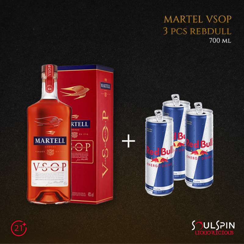 Jual Martell Red Barrel VSOP Cognac 700ml + 3 Red Bull di Seller SOULSPIN Liquorlicious Official ...