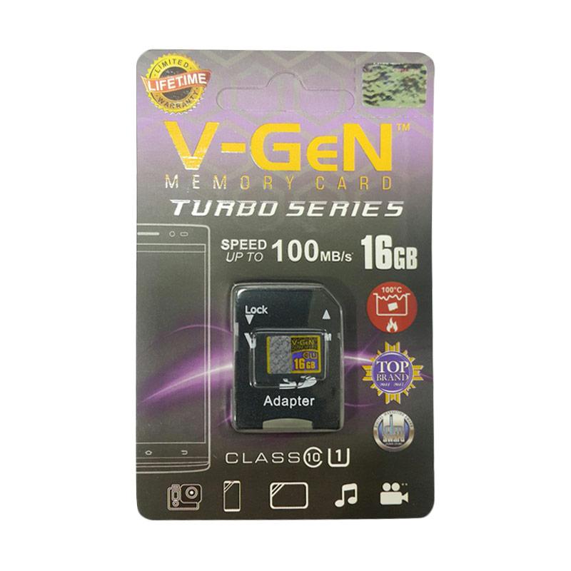 Jual V-GeN Turbo MicroSD Memory Card with Adapter [16 GB/ Class 10 ...