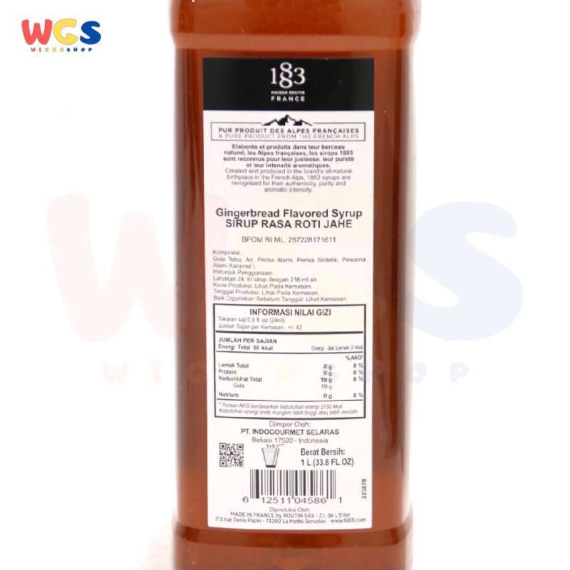 Jual 1883 Maison Routin France Syrup Gingerbread Flavored 1 Ltr - 33.8 ...