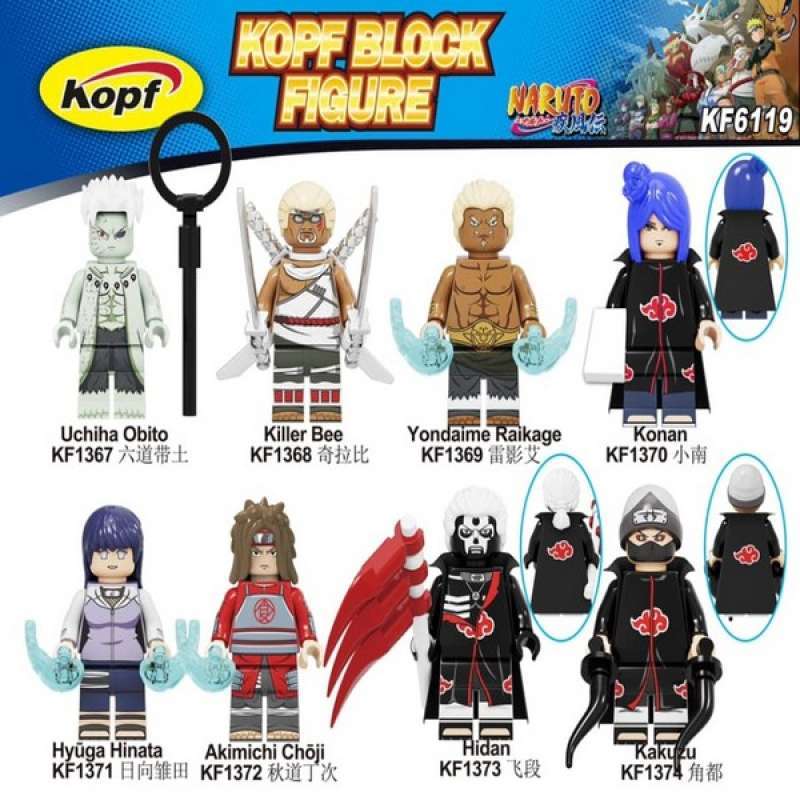 Jual KF6119 Naruto Obito Raikage Konan Hinata Choji Lego Minifigure ...