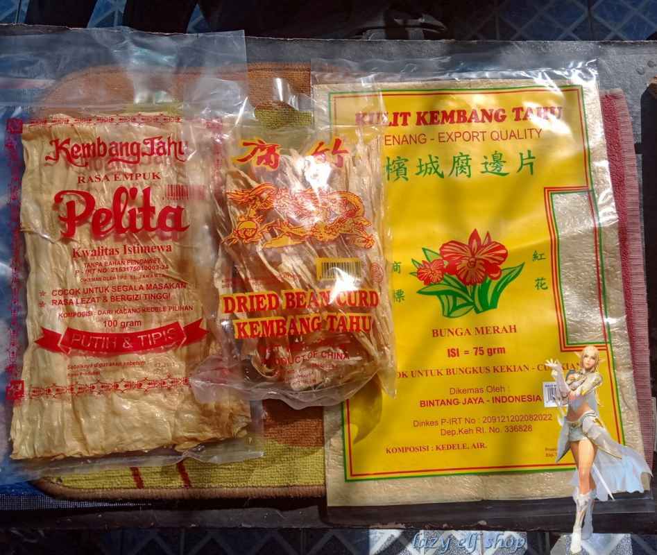 Jual Kembang Tahu Pelita 100gr Dried Beancurd Tofu Skin Sheet Robe ...