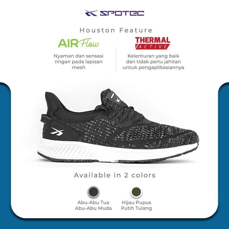 Jual SPOTEC Sepatu Running Houston Abu-Abu Tua - Abu-Abu Muda - 40 di ...
