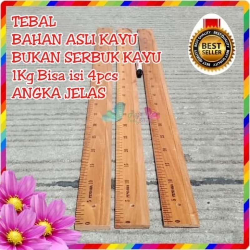Jual Penggaris Kayu Sekolah Bagus 1 meter 100cm Suplier Alat Ukur ...