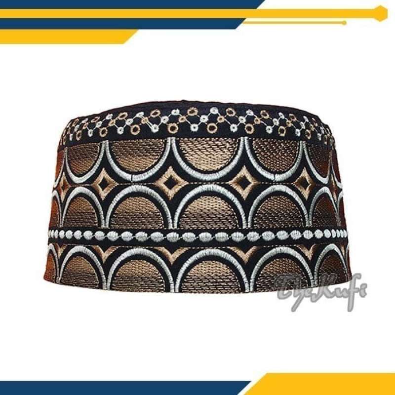 Jual Peci Hitam Omani Motif Emas The Kufi Size XS Ornamen Peci Lebaran ...