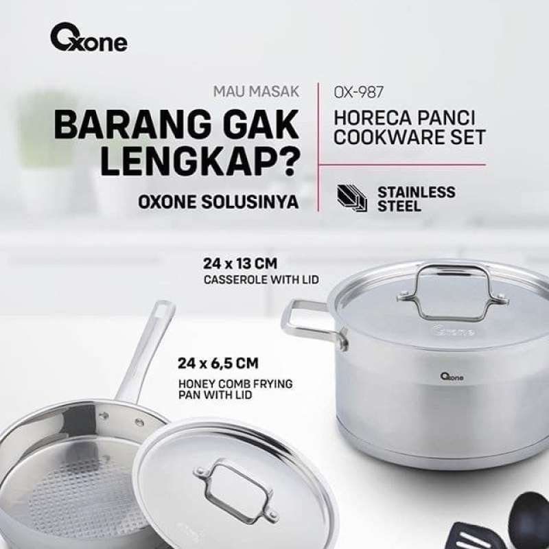 Promo Oxone Ox-987go Premium Cookware Panci Set Gold 10pcs / Horeca Cookware Set Ox987 Gold ...