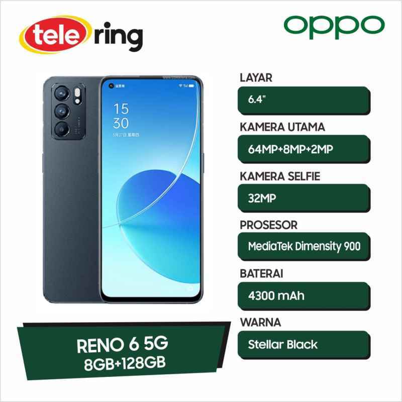 Jual Oppo Reno 6 5G 8/128GB Hitam Berbintang di Seller Telering ...