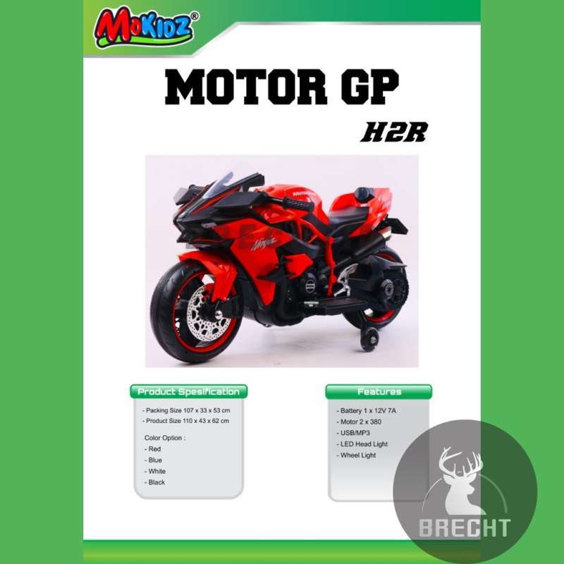 Promo Mainan Motor Aki Anak Mokids Ninja H2R Ban Full Karet Diskon 19% ...