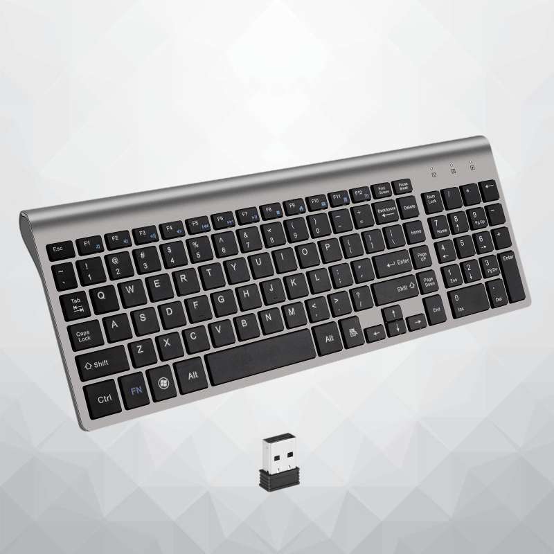 Promo Desktop Slim 2.4G Wireless Keyboard Quiet for PC Laptop Numeric ...