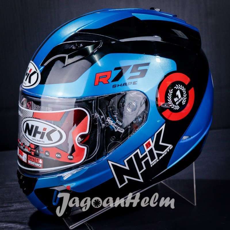 Jual NHK HELM GP1000 R75 | BLUE MET. BLACK | GP 1000 DOUBLE VISOR di ...