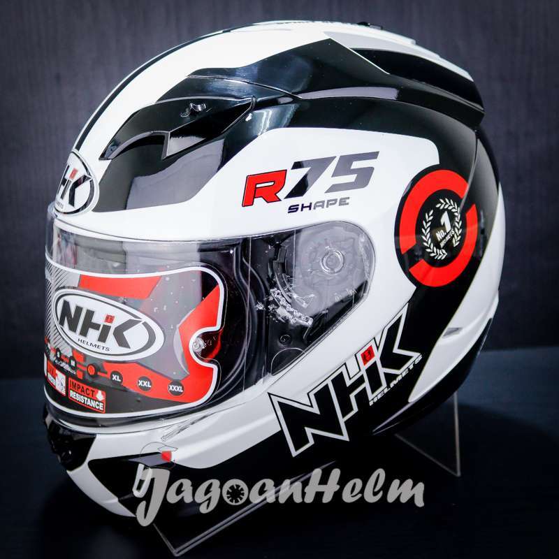 Jual NHK HELM GP1000 R75 | WHITE MET. BLACK | GP 1000 DOUBLE VISOR di ...