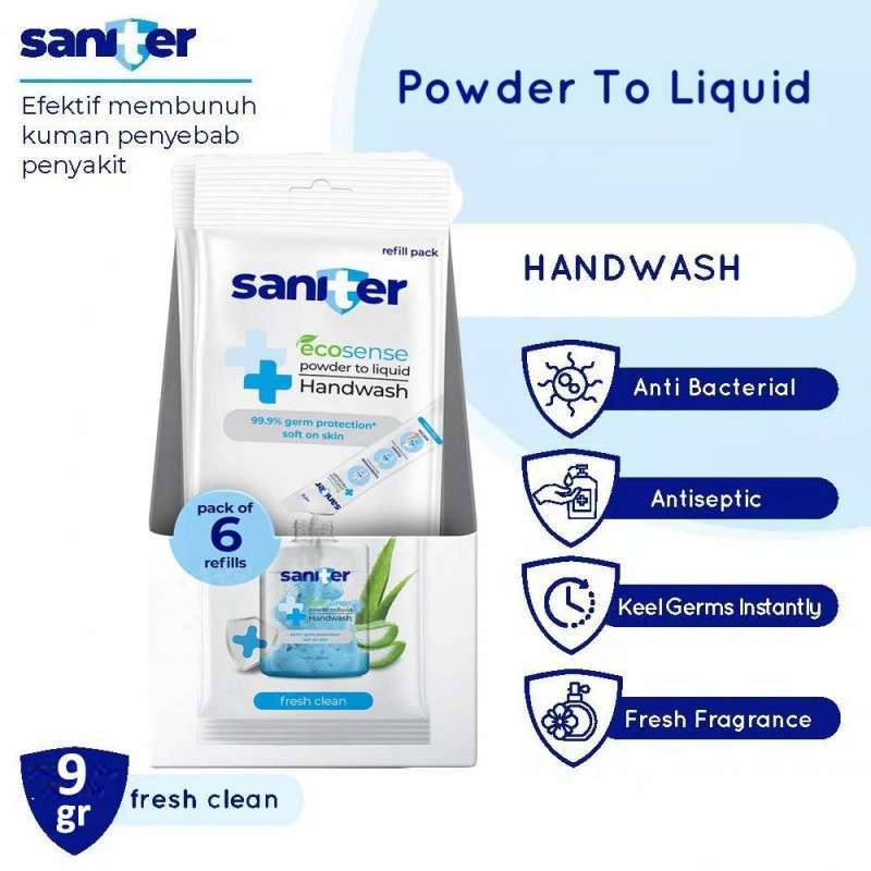 Jual Saniter Hand Wash Powder to Liquid Sabun Cuci Tangan Sachet 9 gr ...
