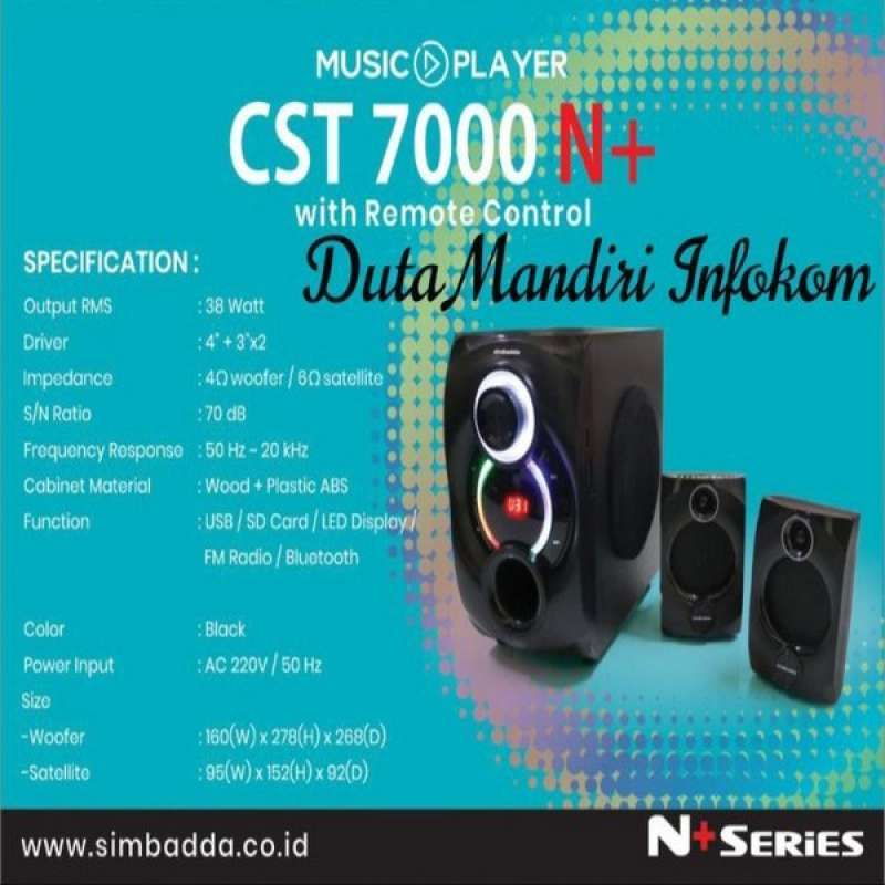 Jual Simbadda Speaker Cst 7000 N+ Music Player - Cst 7000N+ With Remote ...
