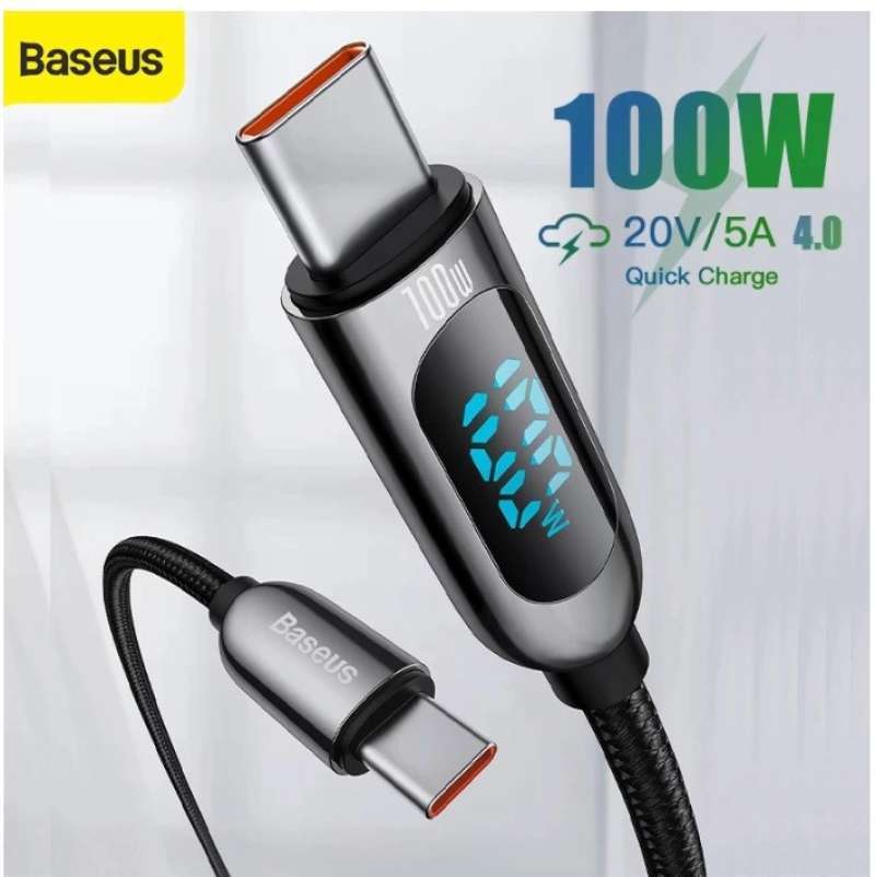 Jual Baseus Kabel Data Led Display Type C To Type C 100w Pd Fast ...