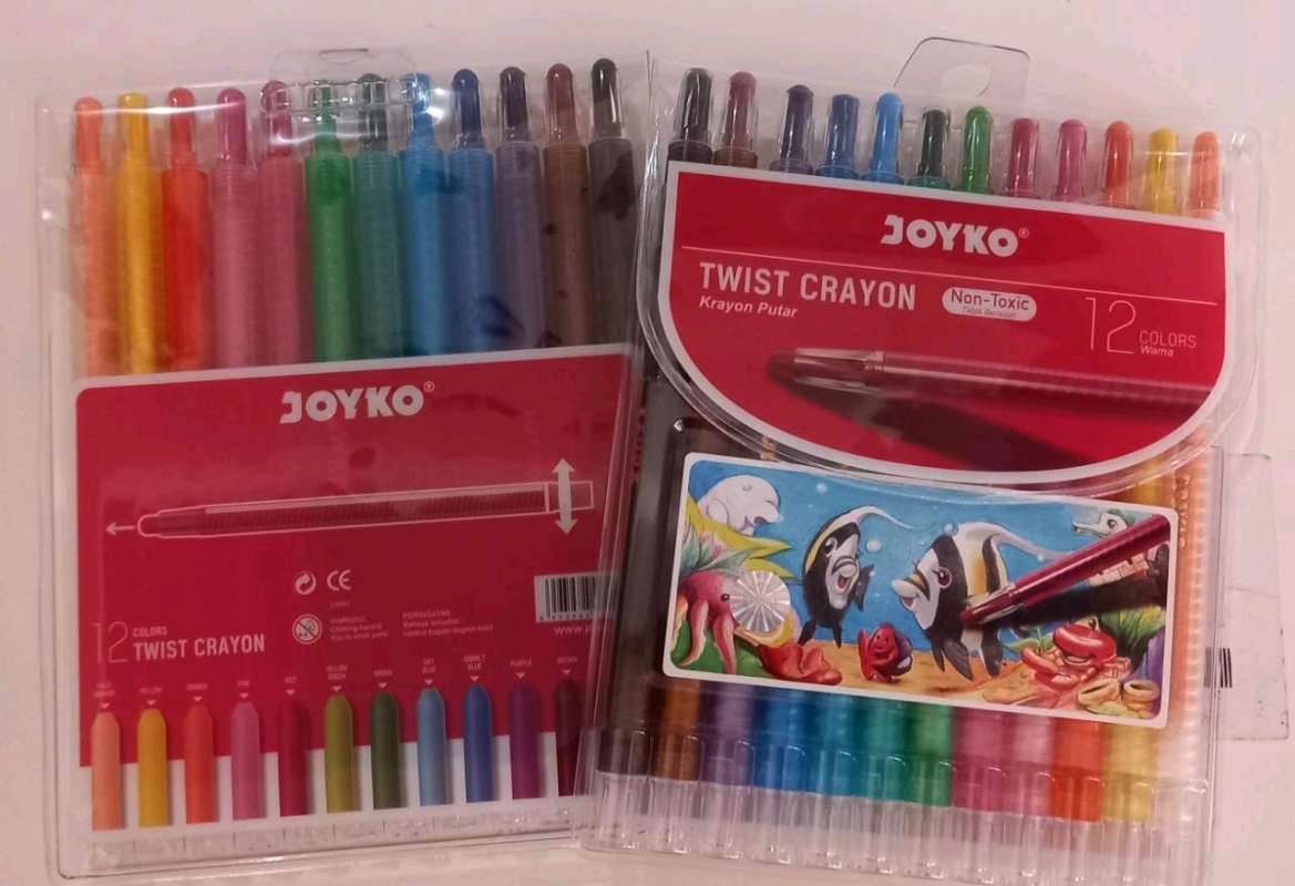 Jual CRAYON PUTAR JOYKO 12 WARNA PANJANG di Seller Purnama Atk - Muara ...