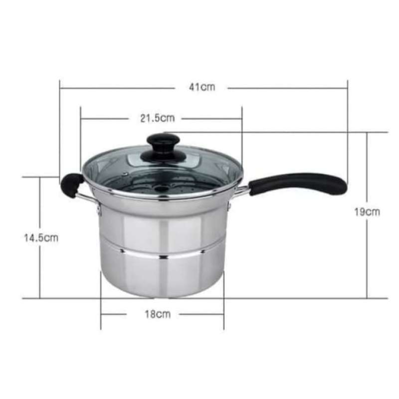 Promo Deep Fryer Steamer 3in1 - Panci Goreng Frying Pan Kompor Induksi ...