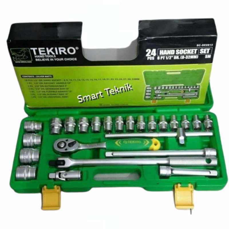 Promo Kunci Sok Set / Hand Socket 24 Pcs 12 Pt 1/2 Dr 8-32mm Tekiro ...