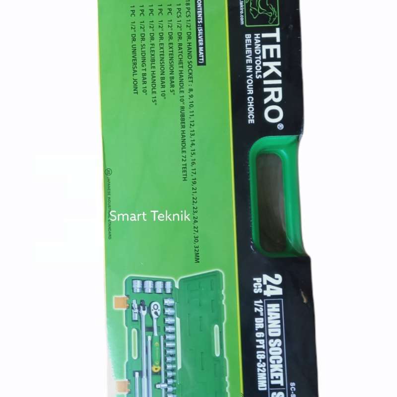 Promo Kunci Sok Set / Hand Socket 24 Pcs 12 Pt 1/2 Dr 8-32mm Tekiro ...