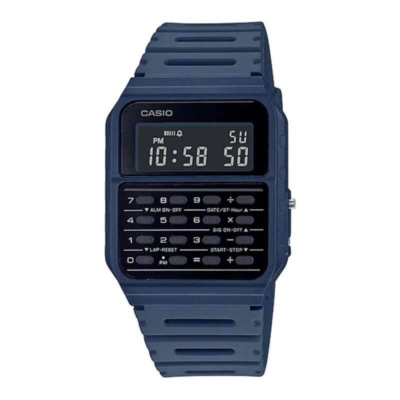 Promo Jam Tangan Pria Casio Data Bank Calculator Navy Resin CA-53WF-2B ...