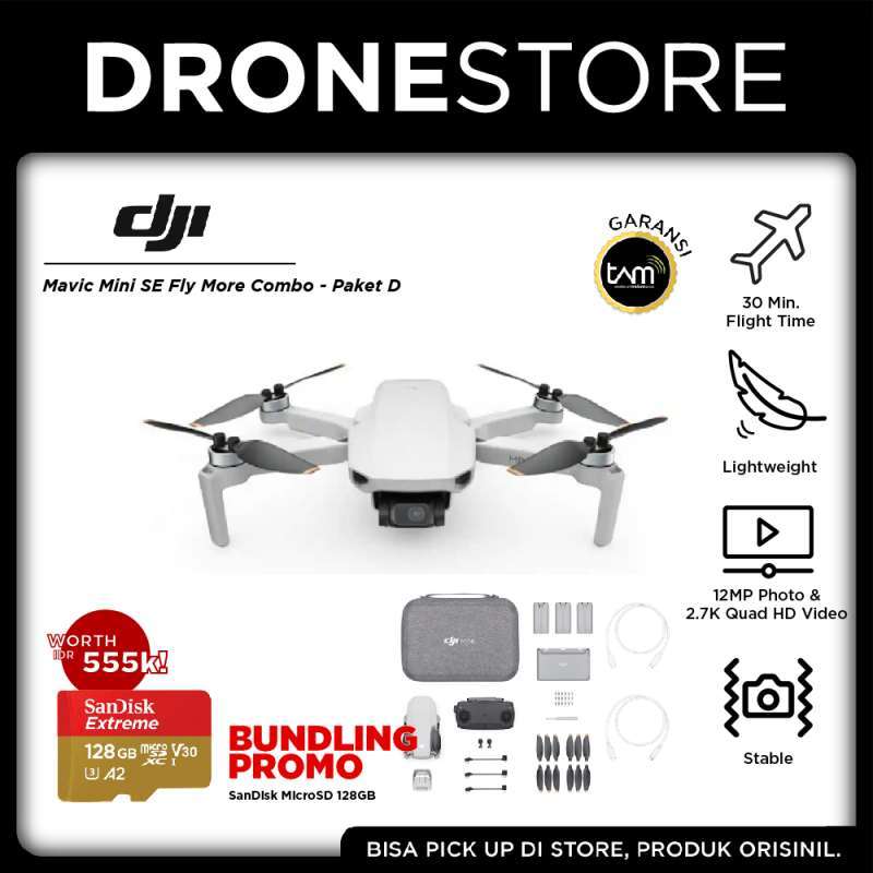 Jual DJI Mavic Mini SE Fly More Combo Drone Camera Original Garansi ...