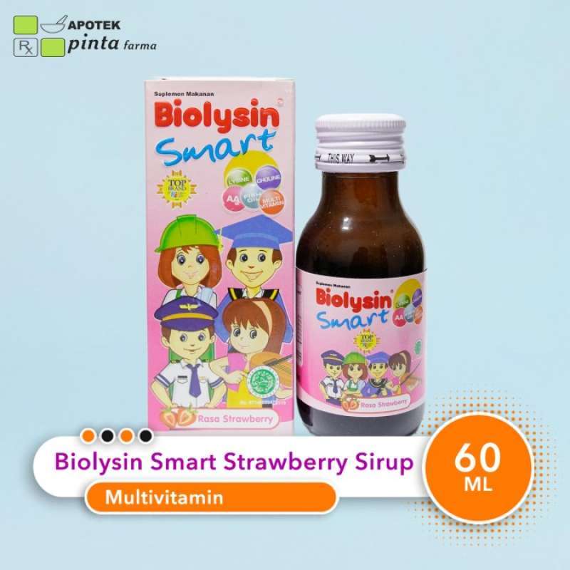 Jual Biolysin Smart Sirup Rasa Strawberry 60 ml di Seller Apotek Pinta ...