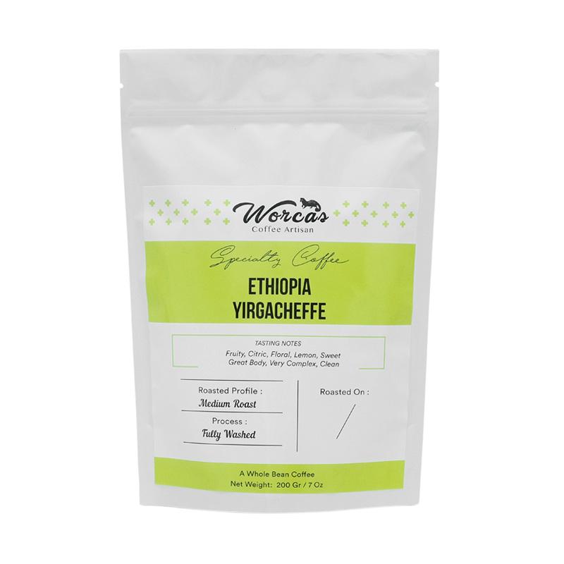 Jual Worcas Arabica Ethiopia Yirgacheffe Medium Roasted Biji Kopi [200 ...