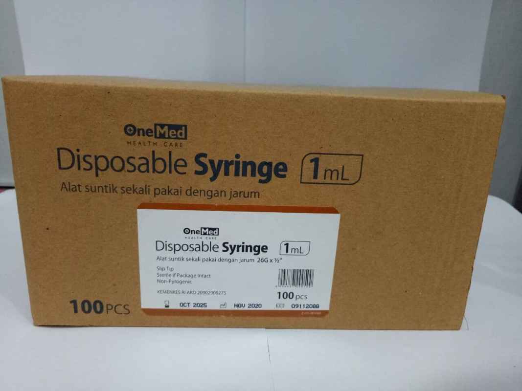 Promo Disposable Syringe Onemed Spuit 1 Cc 1 Box With Needle 100pcs ...