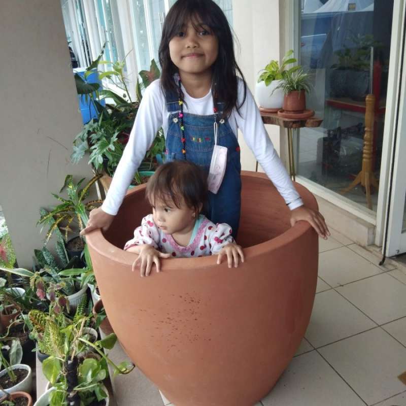 Jual POT BESAR,POT DIAMETER 70 CM, POT TANAMAN DARI GERABAH TANAH LIAT ...