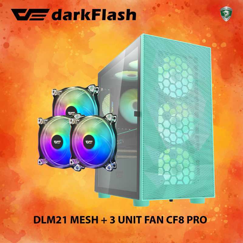 Jual PAKET darkFlash DLM21 Mesh M-ATX PC Casing [No Fan] + FAN CF8 PRO ...