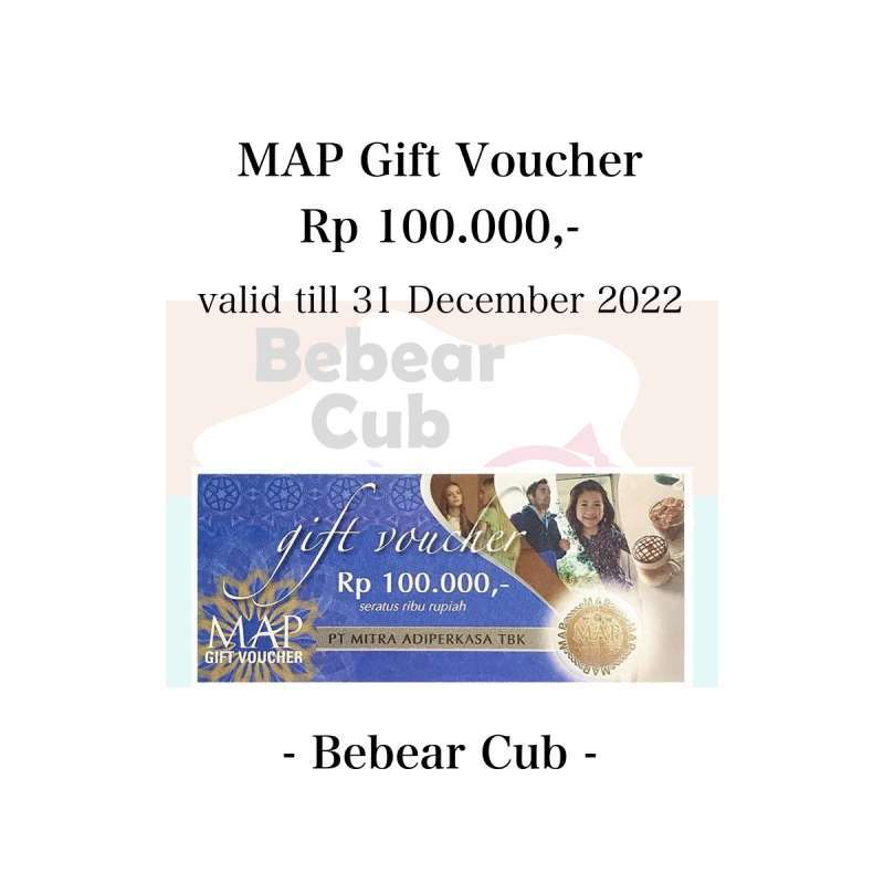 Jual MAP Gift Voucher Belanja 100 Nominal Rp 100.000 Biru di Seller Bebear Cub - Petojo Utara ...